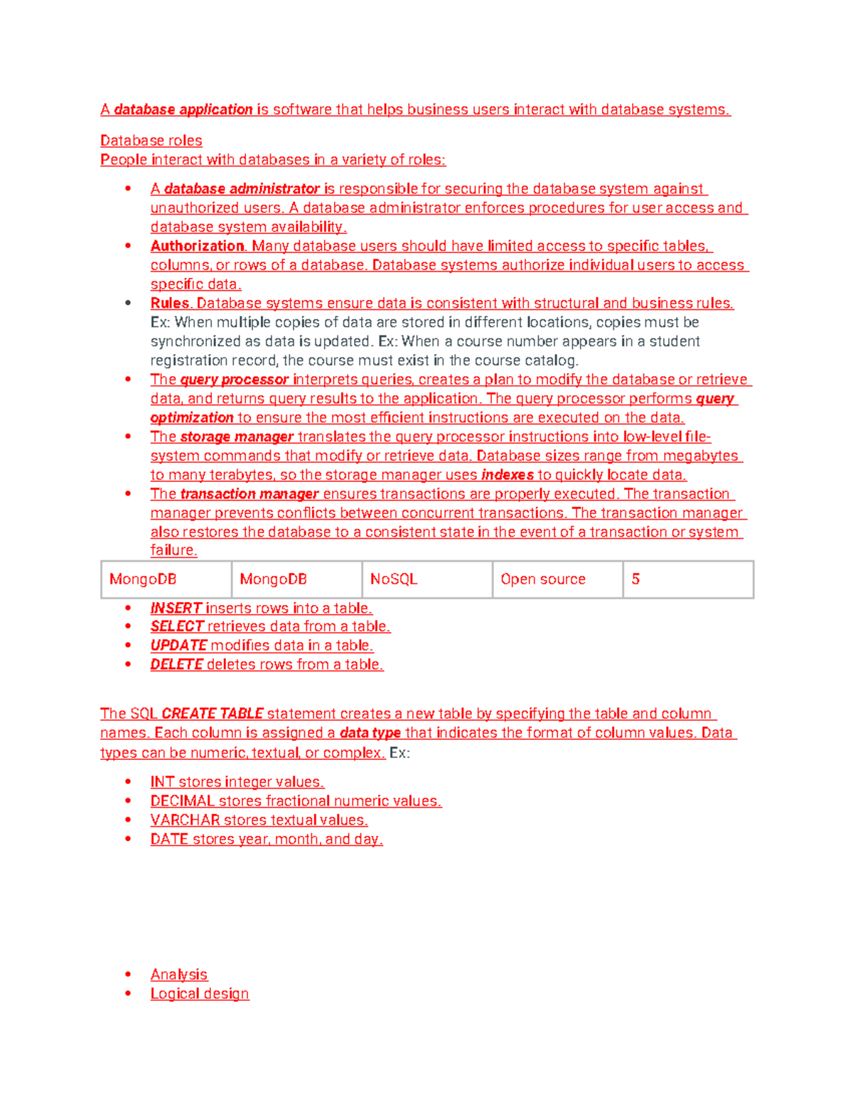 D426 Study Guide - A database application is software that helps ...