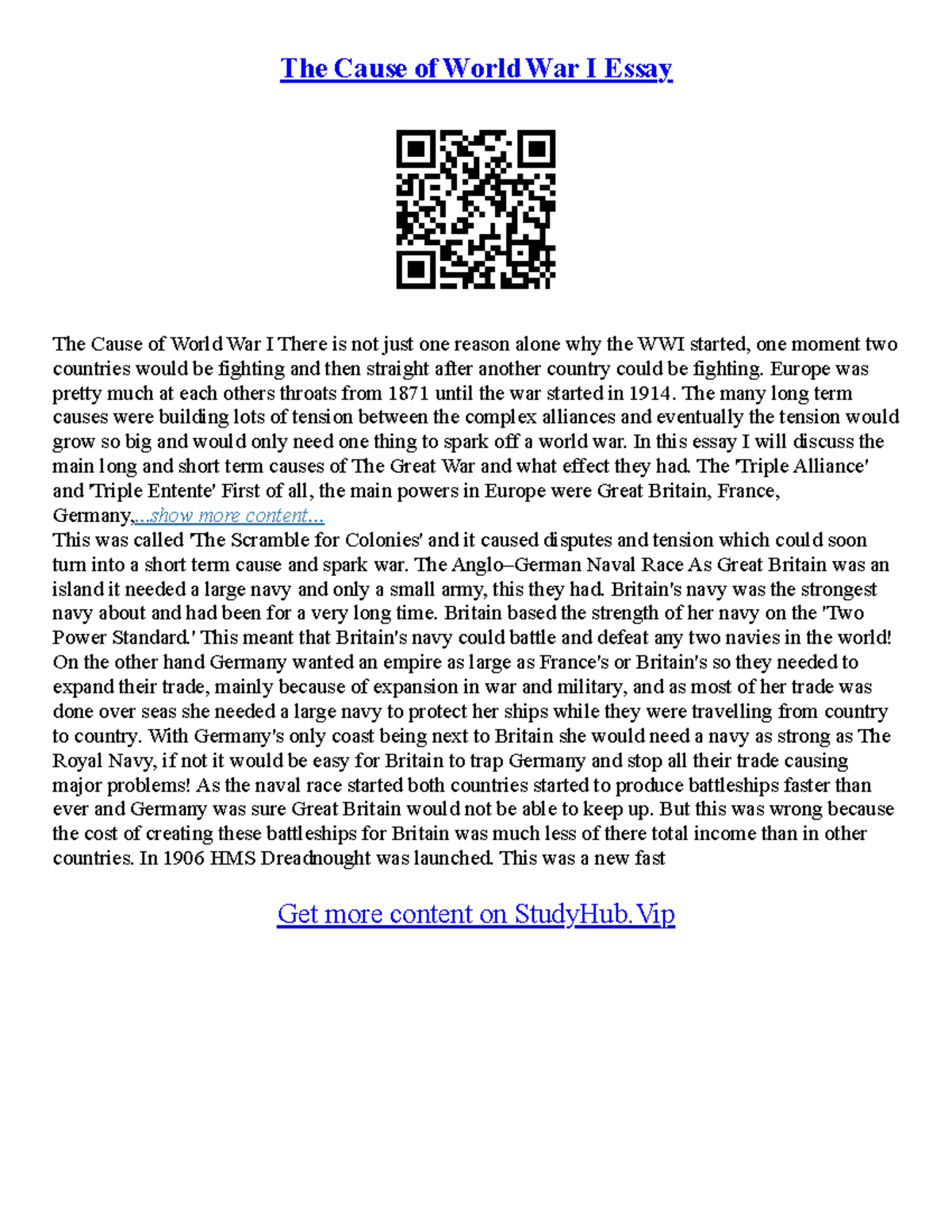 Causes Of World War 1 Essay The Cause Of World War I Essay The Cause causes-of-world-war-1-essay-the-cause-of-world-war-i-essay-the-cause