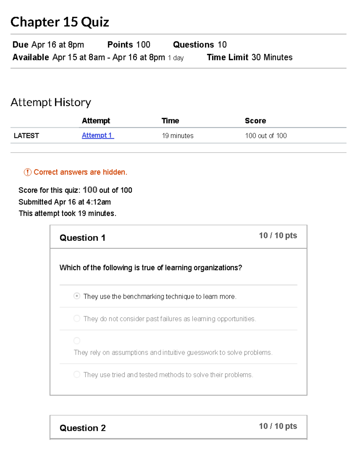 Chapter 15 Quiz: MAN3025 U02 1201 - Chapter 15 Quiz Due Apr 16 at 8pm ...