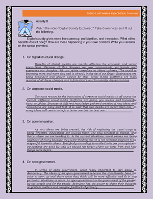 Activity 2 OL11A3 - Exercise 1 Pair and Share Listen to the song