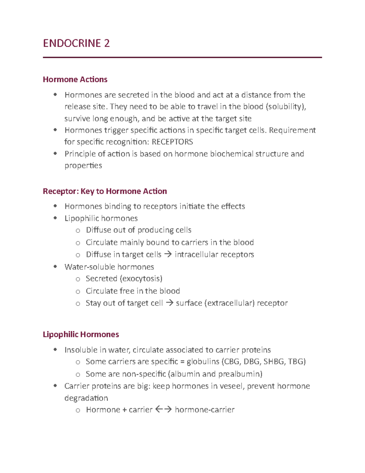 2 - different types of hormone in body - ENDOCRINE 2 Hormone Actions ...