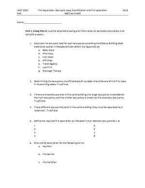 ABC Exercise#2-KEY - Key to Alberta Building Code Practice #2 - INDT ...