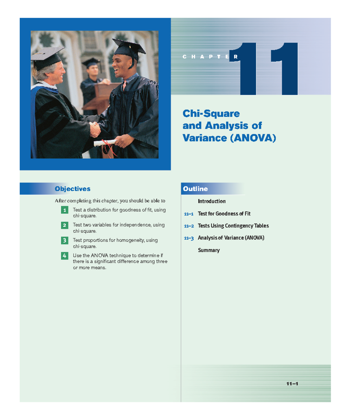Chapter 11 Chi-Square and Analysis of Variance ( Anova) - W - Outline ...