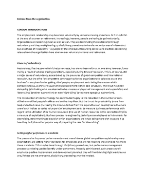 The framework of employee relations - It starts with a summary of the ...