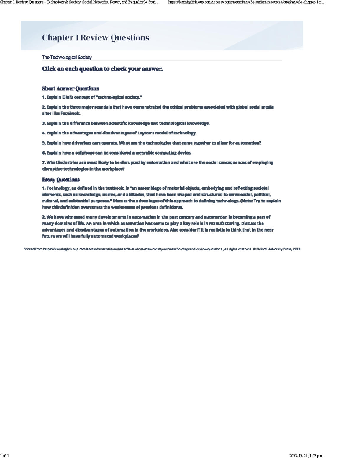 Rev Que 1 - Review Question 1 - Soci 2120 - Chapter 1 Review Questions ...