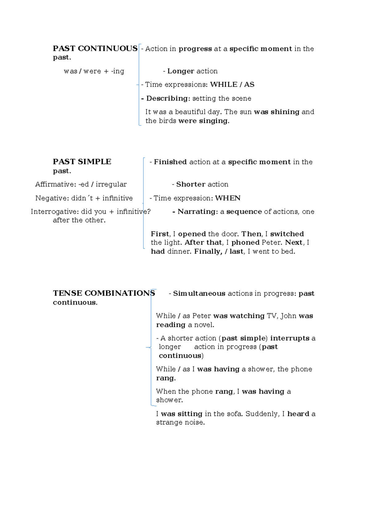 Past continuous and past simple diagram - PAST CONTINUOUS - Action in ...