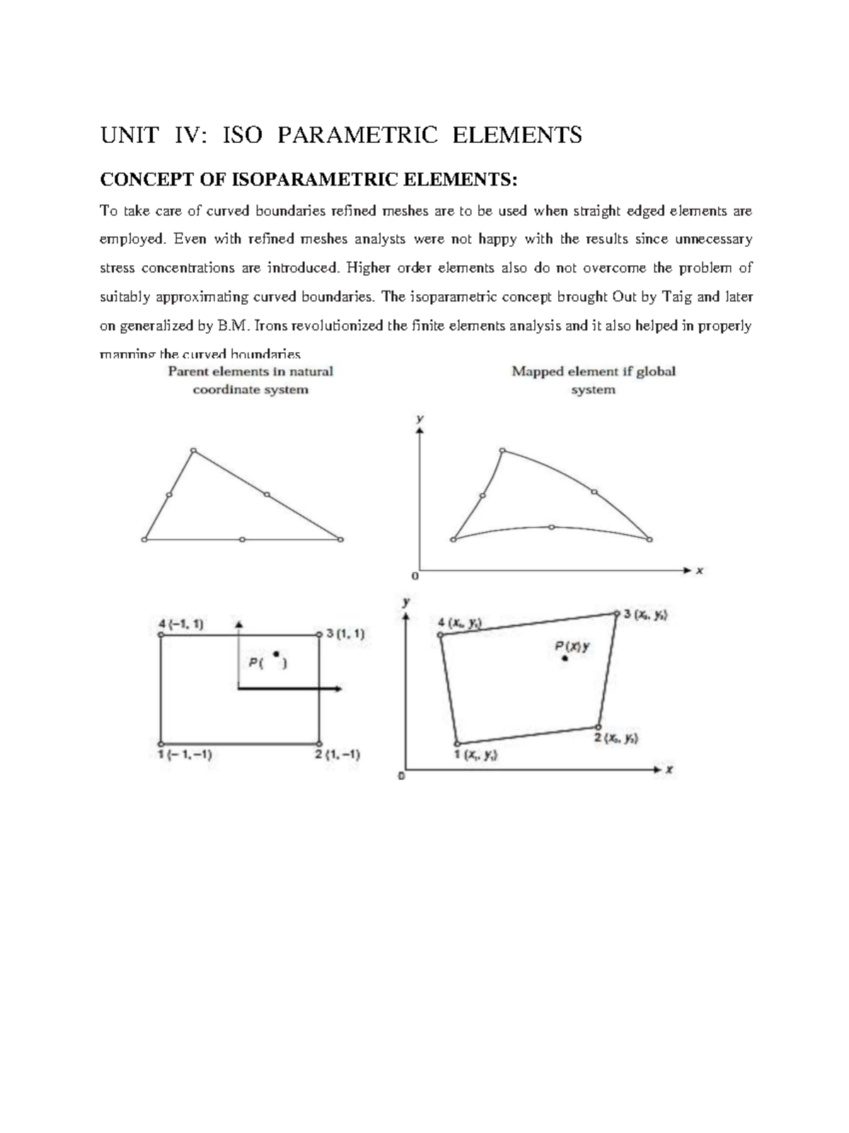 Unit 4 Notes 1 - adsawsfda - UNIT IV: ISO PARAMETRIC ELEMENTS CONCEPT ...