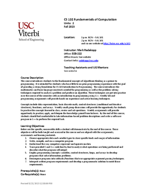CSCI 102L Fundamentals of Computation home - 6 User-dened function basics Functions (general) A ...