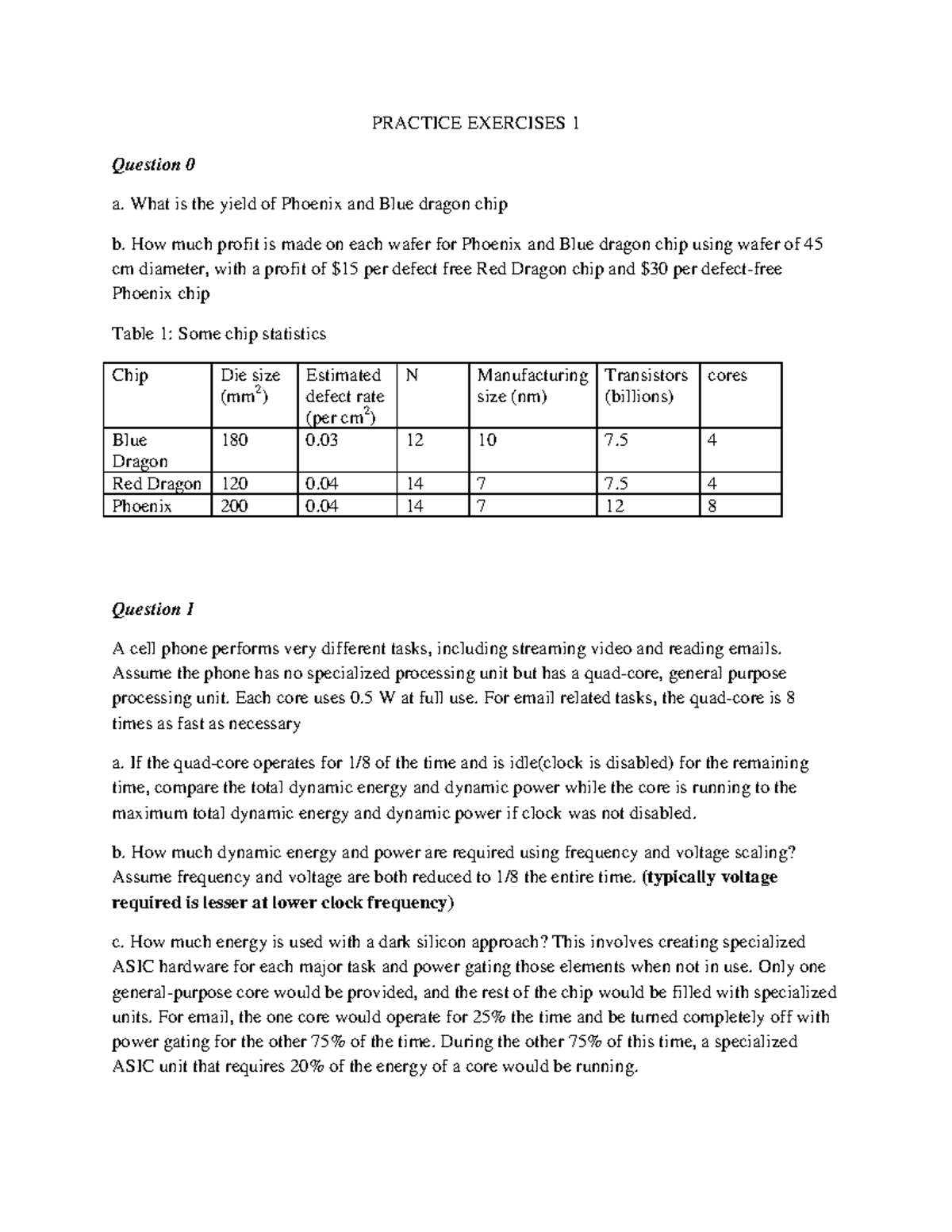 Exercises Ch 1 - chapter 1 exercise questions - PRACTICE EXERCISES 1 ...