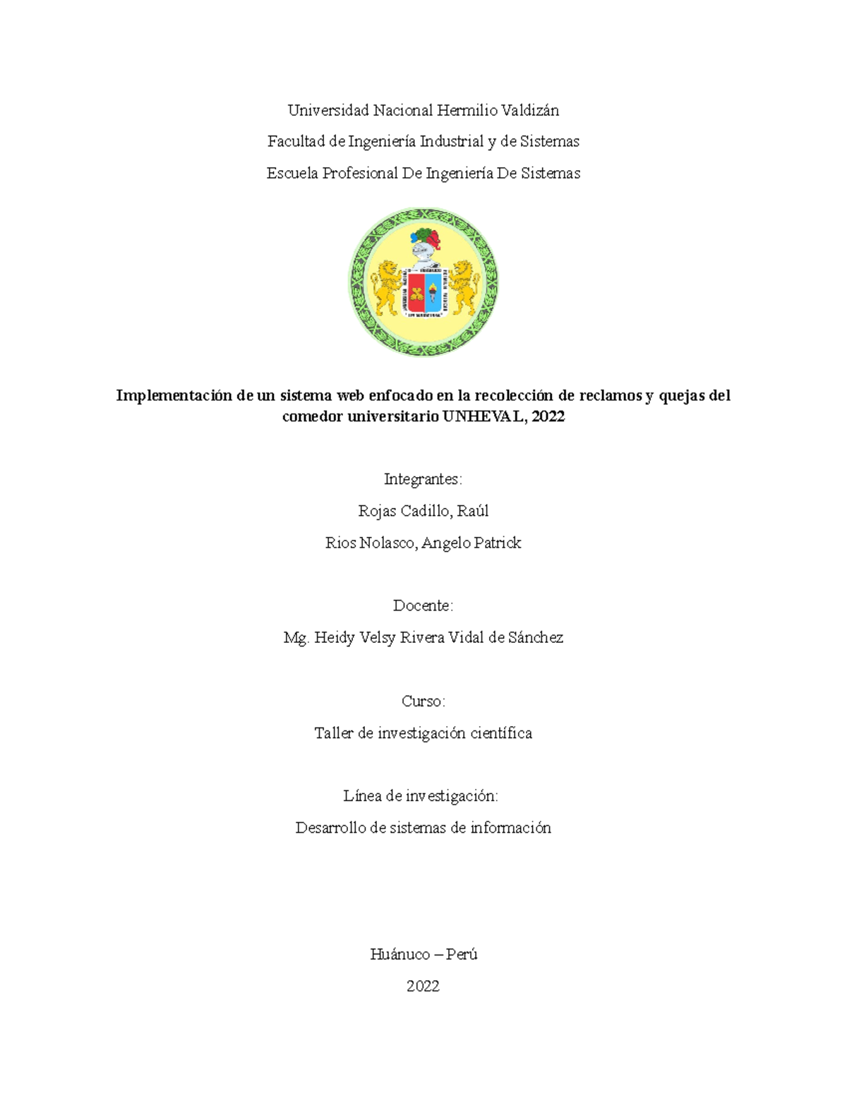 Proyecto DE Tesis - Rojas Y RIOS - Universidad Nacional Hermilio ...