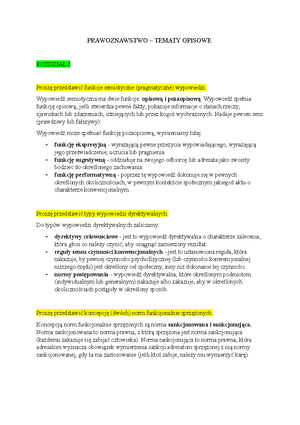 Prawoznastwo, zadania opisowe - niedziela, 3 grudnia 2023 Egzamin, prawoznawstwo Rozdział 1 1 ...