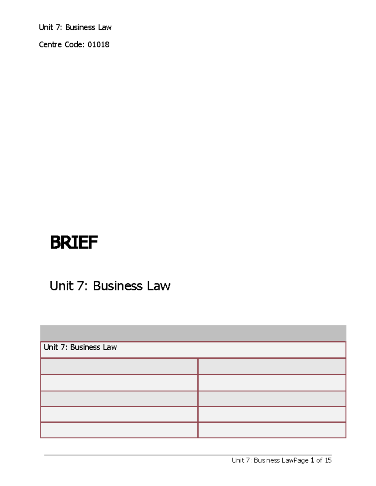 Unit7BLSemester SEPT20 1601376300 - Centre Code: 01018 BRIEF Unit 7 ...