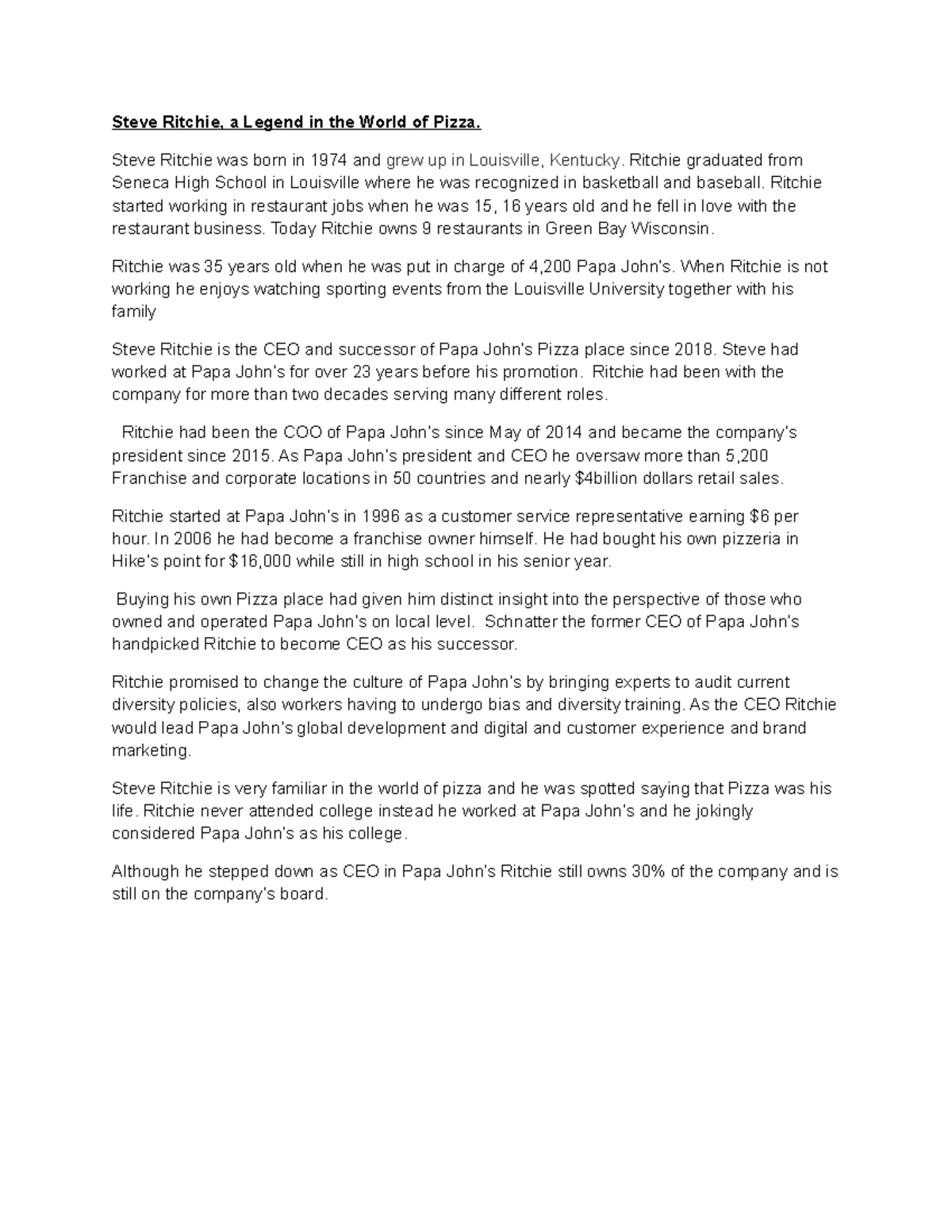 Steve Ritchie - Steve Ritchie was born in 1974 and grew up in ...