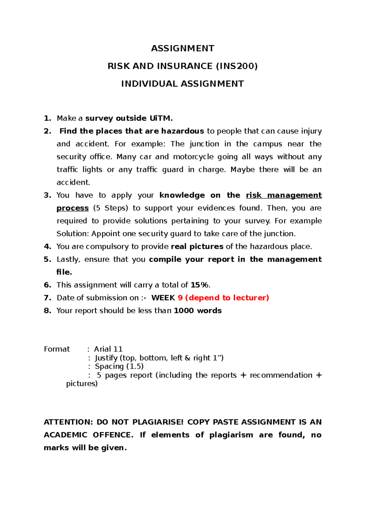 Assignment INS200 covid - ASSIGNMENT RISK AND INSURANCE (INS200 ...