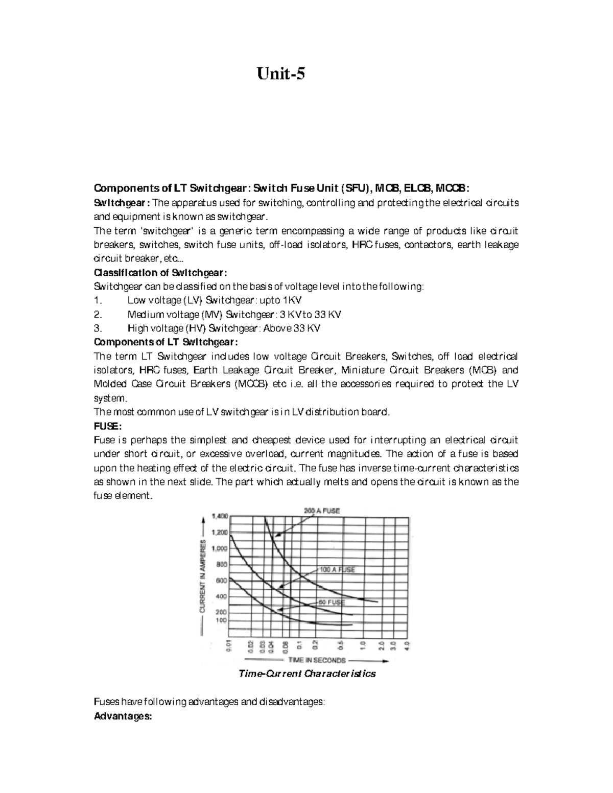 SWITCH AND FUSES - MODULE 5: Electrical Installations Contents ...
