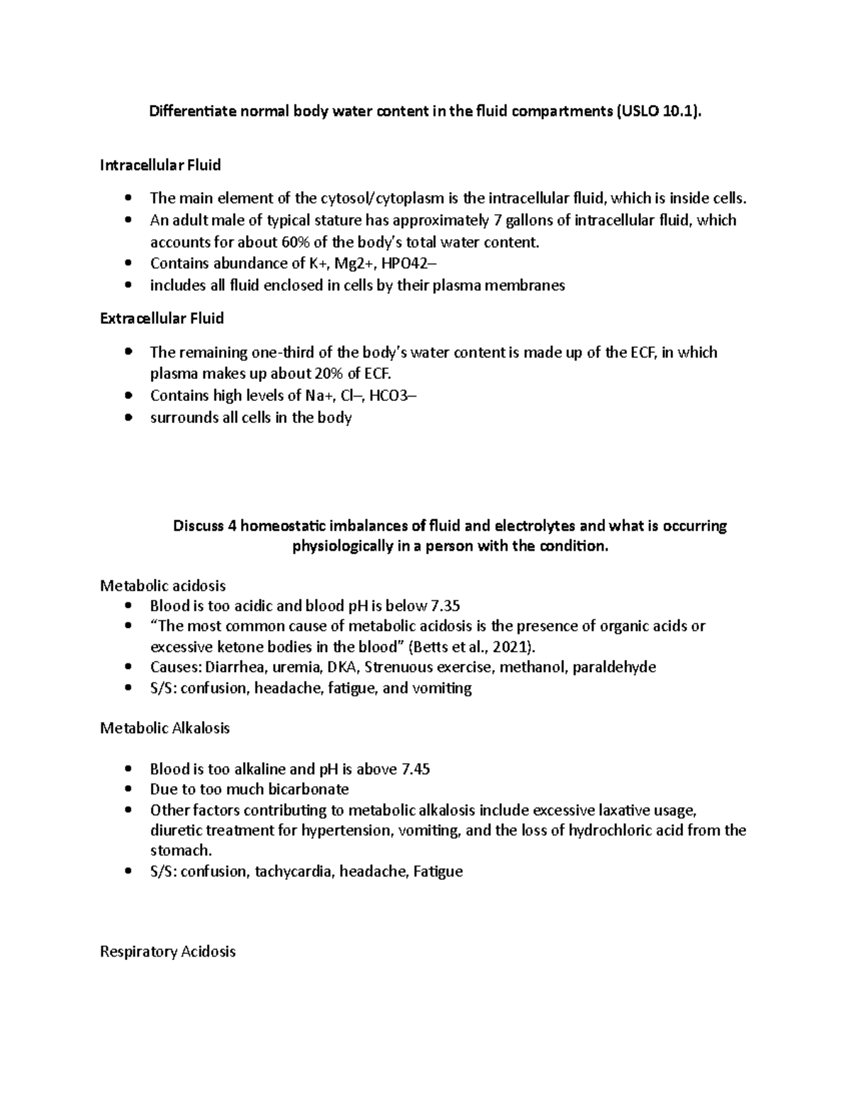 Week 10 - discussion - Differentiate normal body water content in the ...