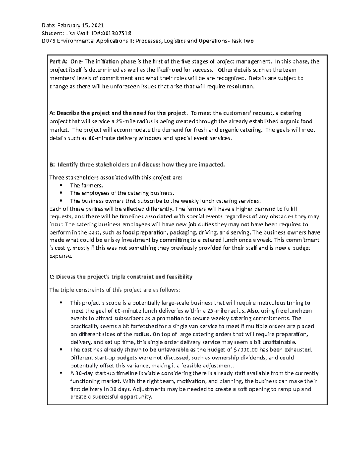 D079 Task OnePassed- first attempt- make sure to review your document ...