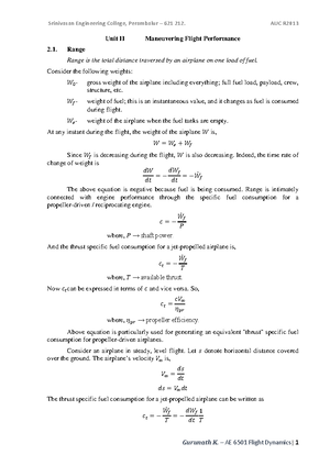Homework Assignment 3 - 2024 Fall AE 3301 Flight Dynamics Due: 10 / 29 / 2024 Homework ...