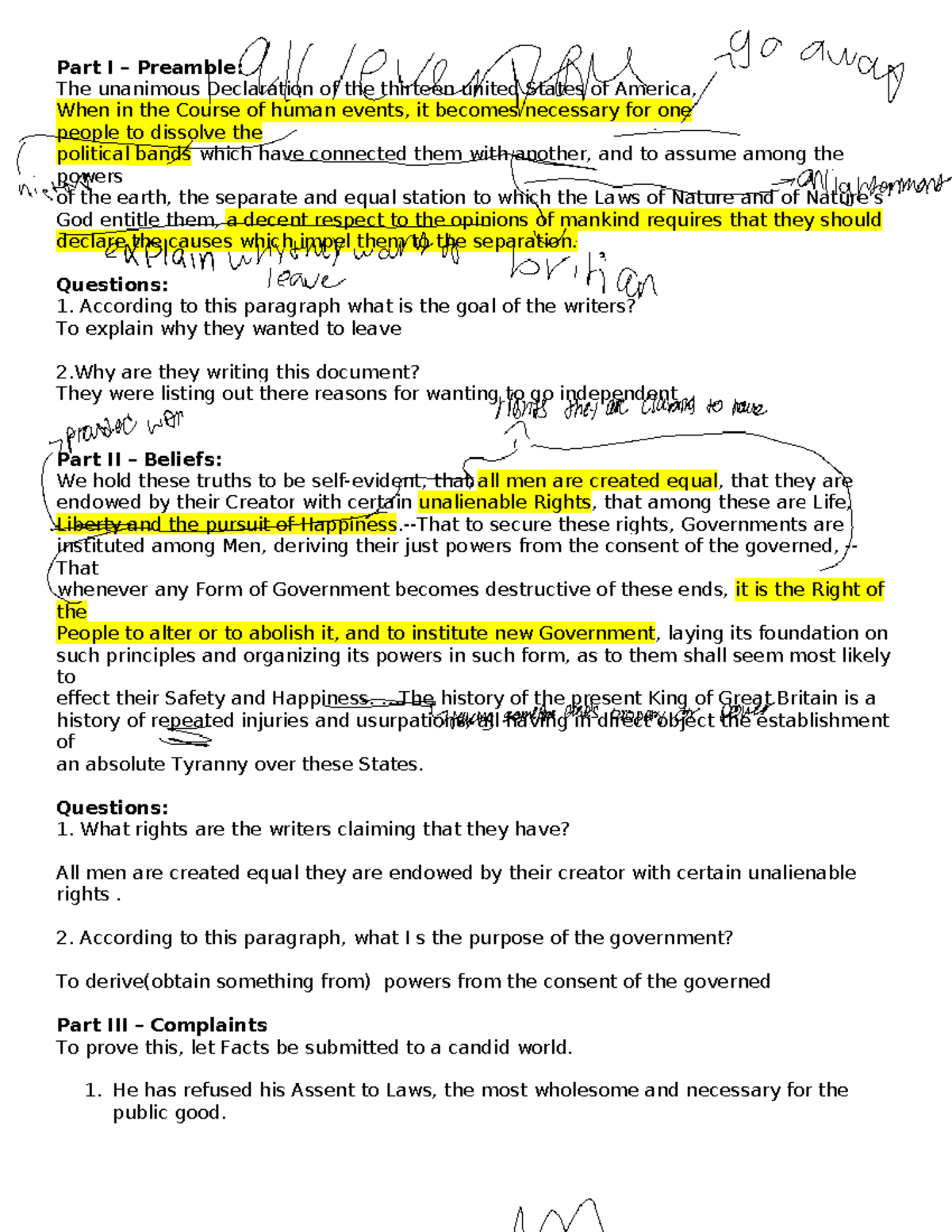 5. Declaration Of Independence Reading-04f7a6-bc2b00 - Part I ...