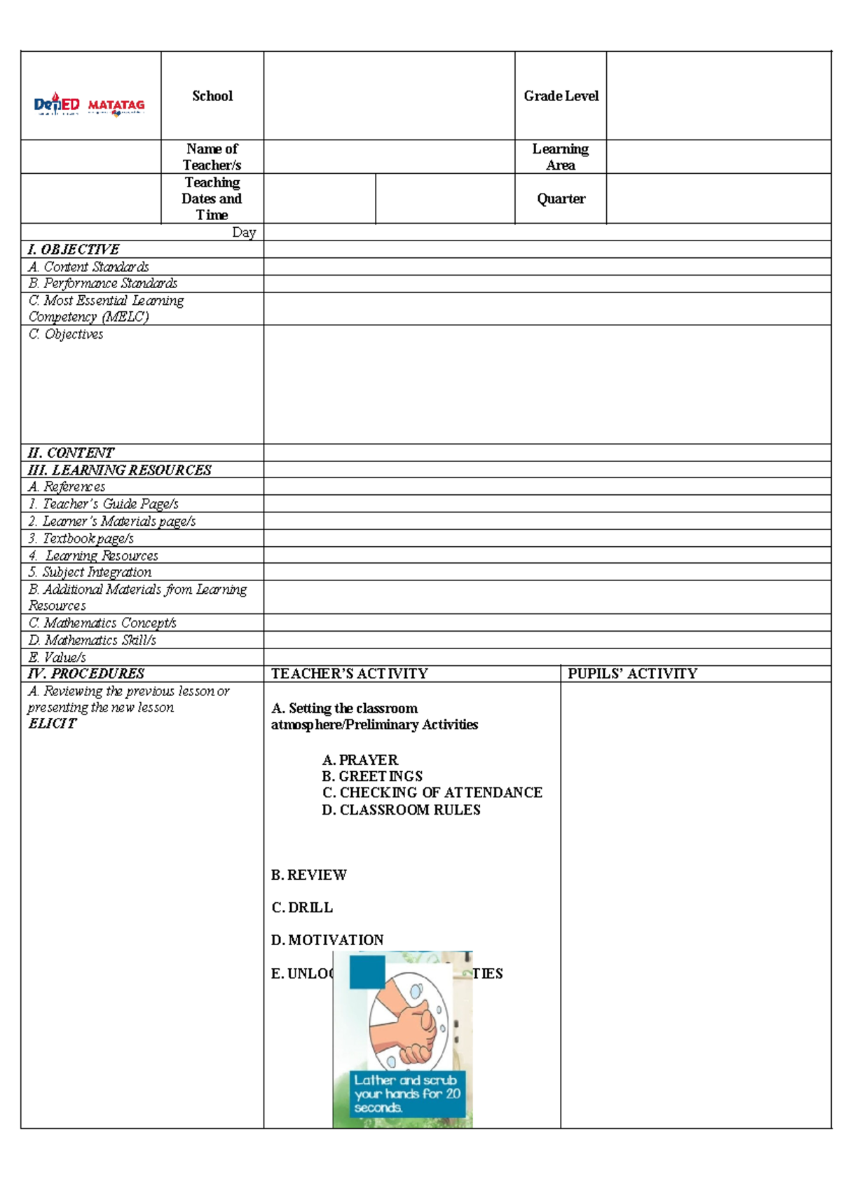 DLP- Template - guide - School Grade Level Name of Teacher/s Learning ...