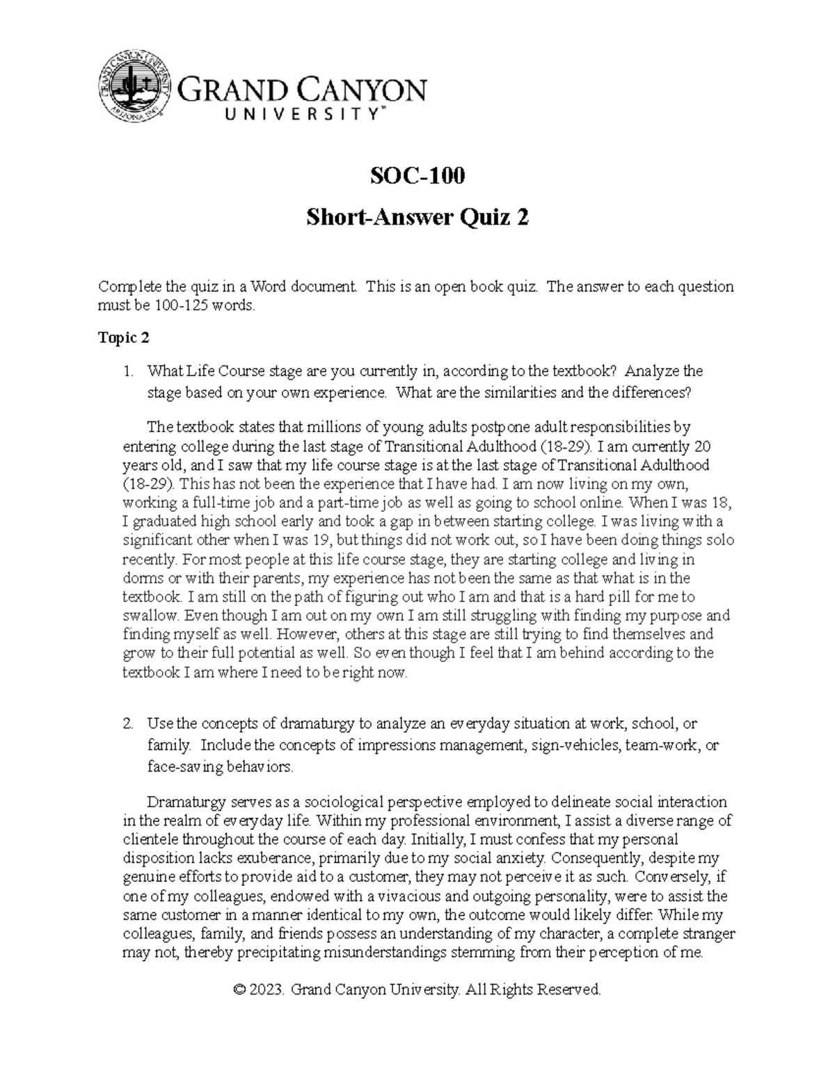 SOC-100.Short-Answer Quiz 2 1-8-18 - SOC- Short-Answer Quiz 2 Complete ...