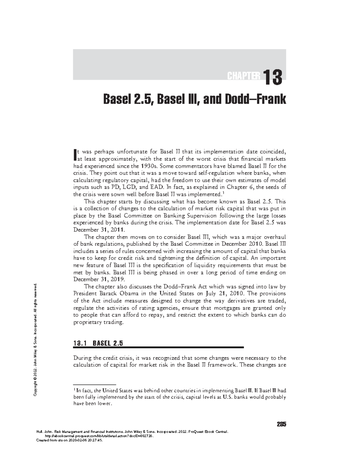 Risk Management and Financial Institutions - (Pg 311-327) - CHAPTER 13 ...