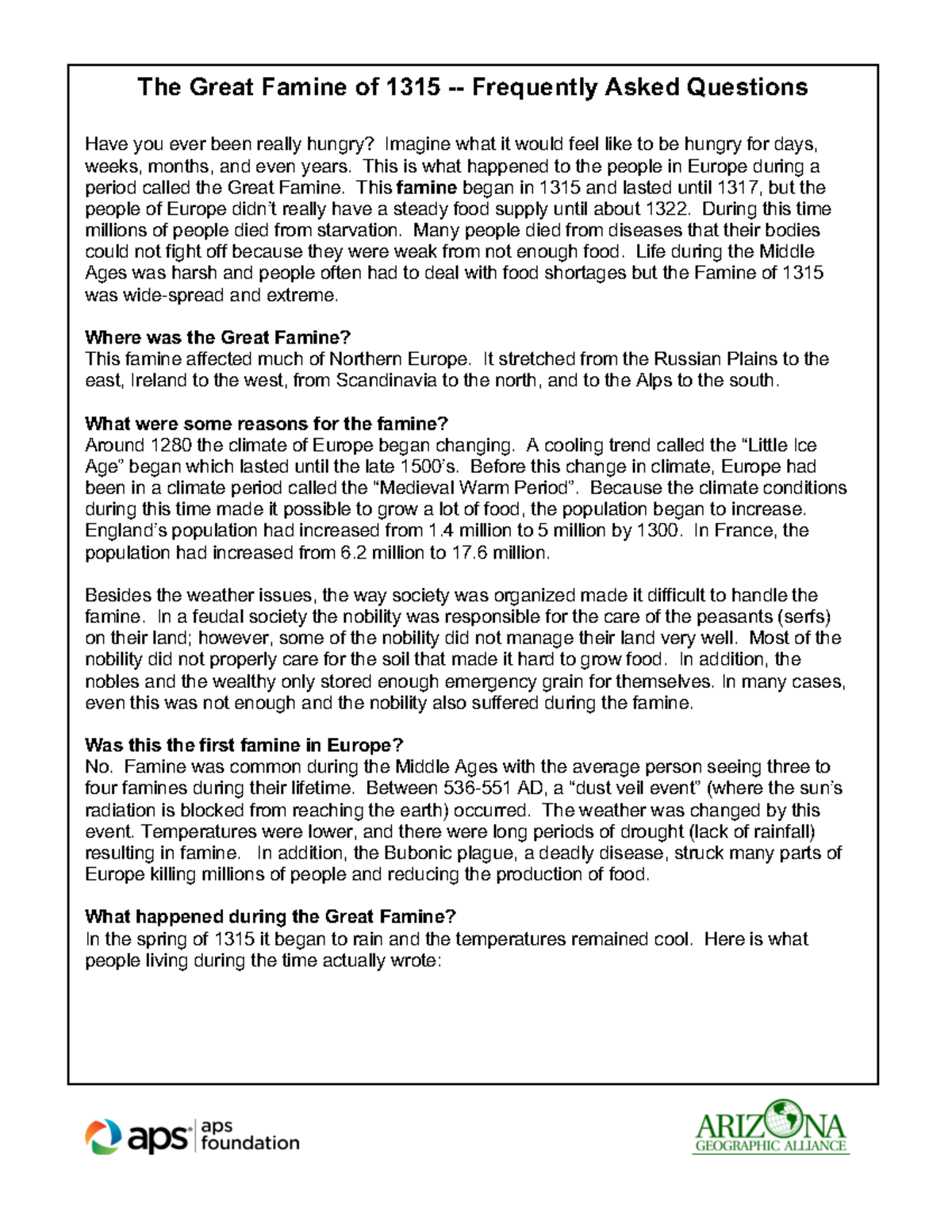 1651001378997 1.9 The Great Famine of 1315 - The Great Famine of 1315 ...