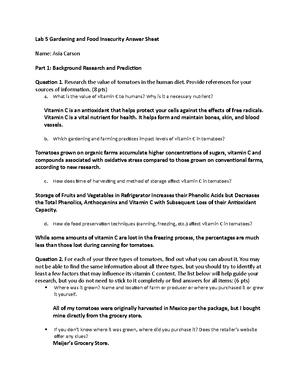 Lab 6 Answer Sheet - Completed Lab Questions - Lab 6: Fueling Our ...