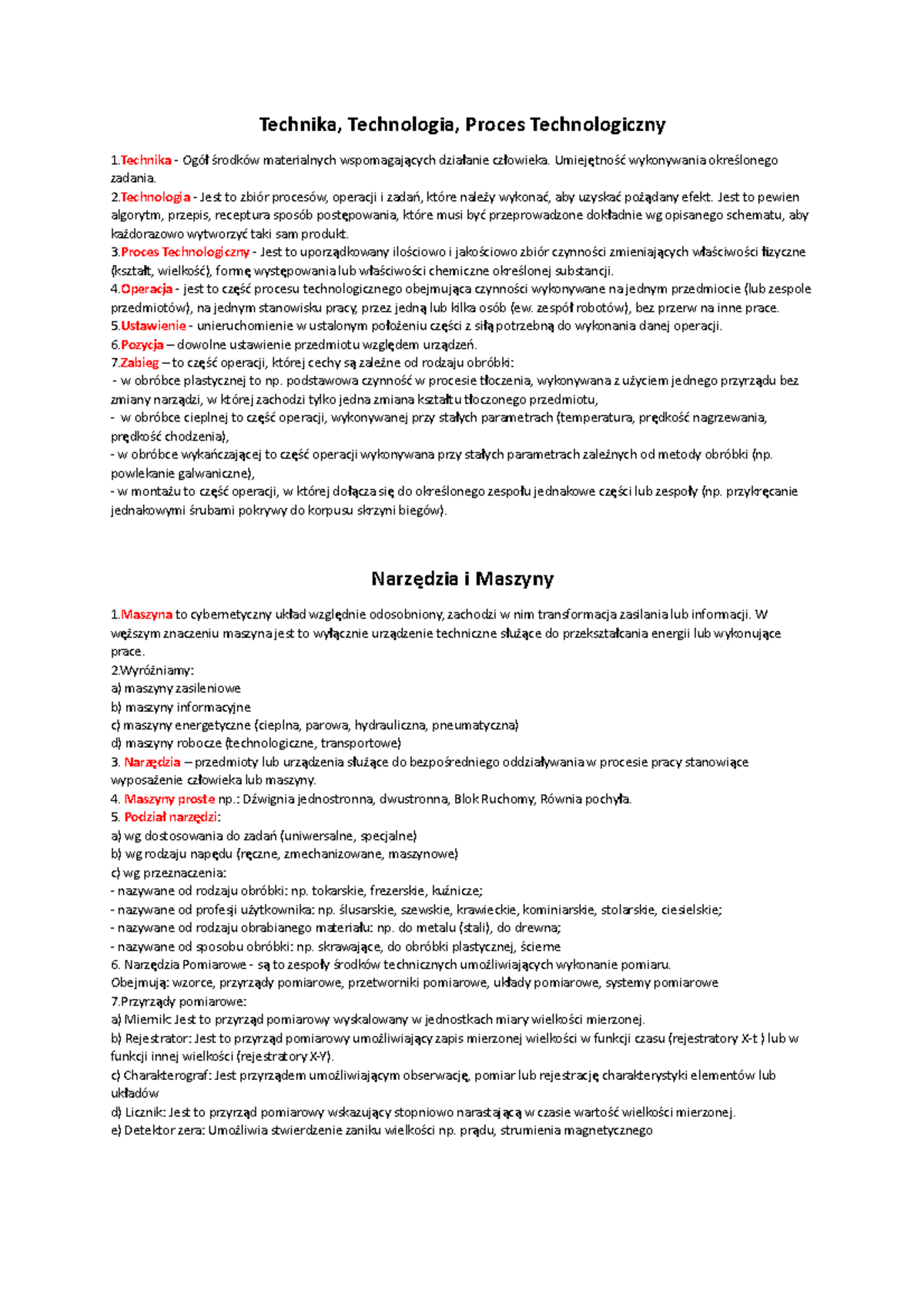 Technika, technologia, maszyny, narzędzia - Technika, Technologia, Proces Technologiczny 1 ...