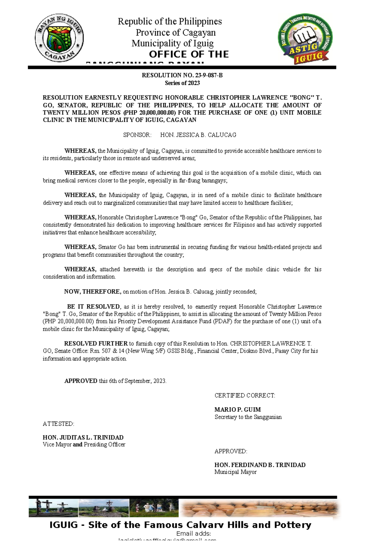 RESOLUTION EXAMPLE - Republic of the Philippines Province of Cagayan ...