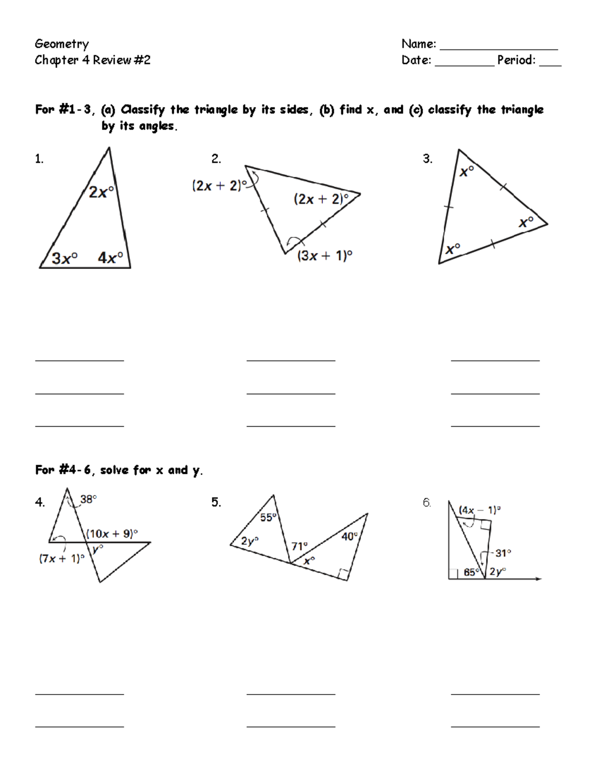 Chapter 4 Review Packet - Geometry Name: ________________ Chapter 4 ...