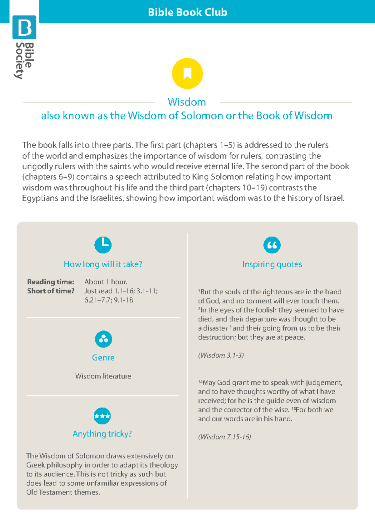 Wisdom - The first part (chapters 1–5) is addressed to the rulers of ...