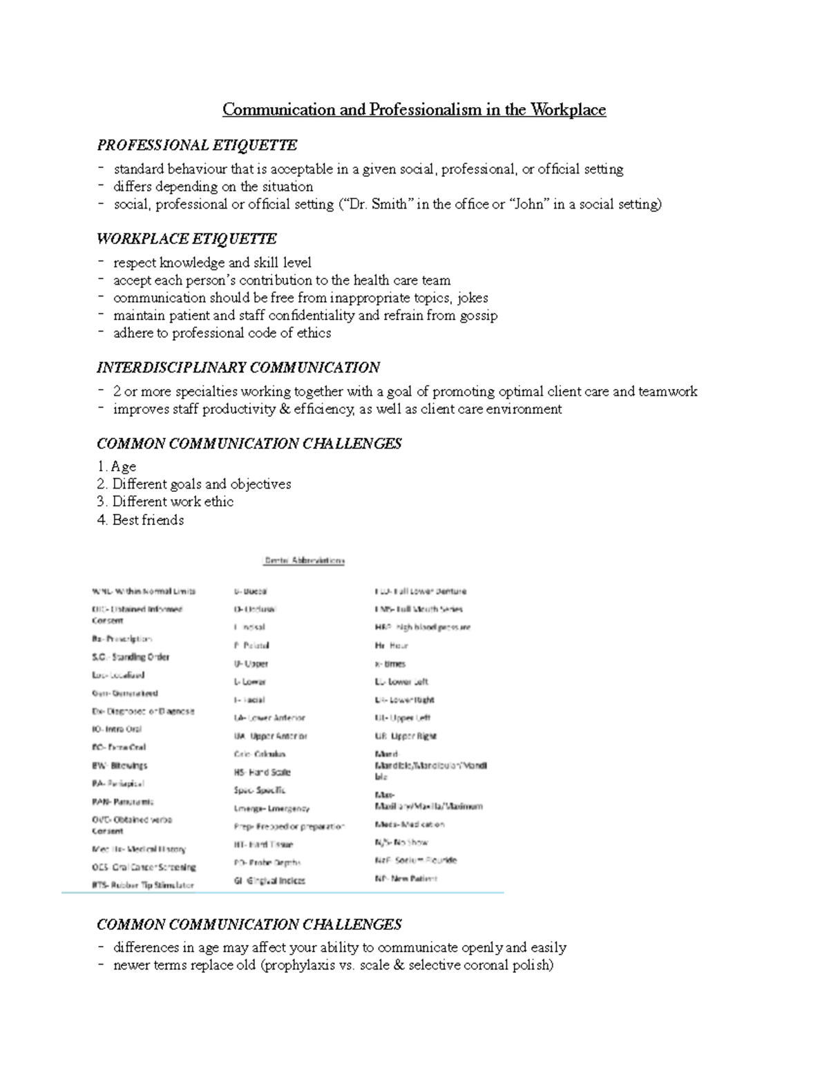 Communication and Professionalism in the Workplace - Communication and ...