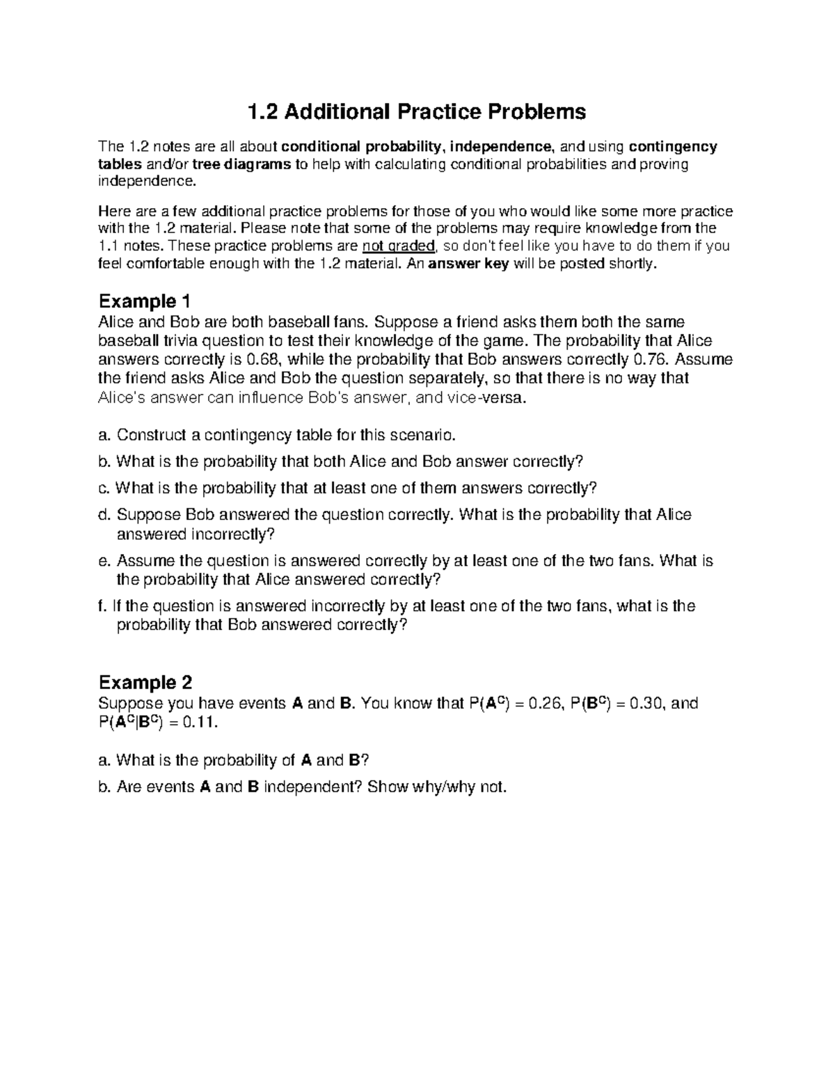 1 2 Additional Practice Problems 1 Additional Practice Problems The 1