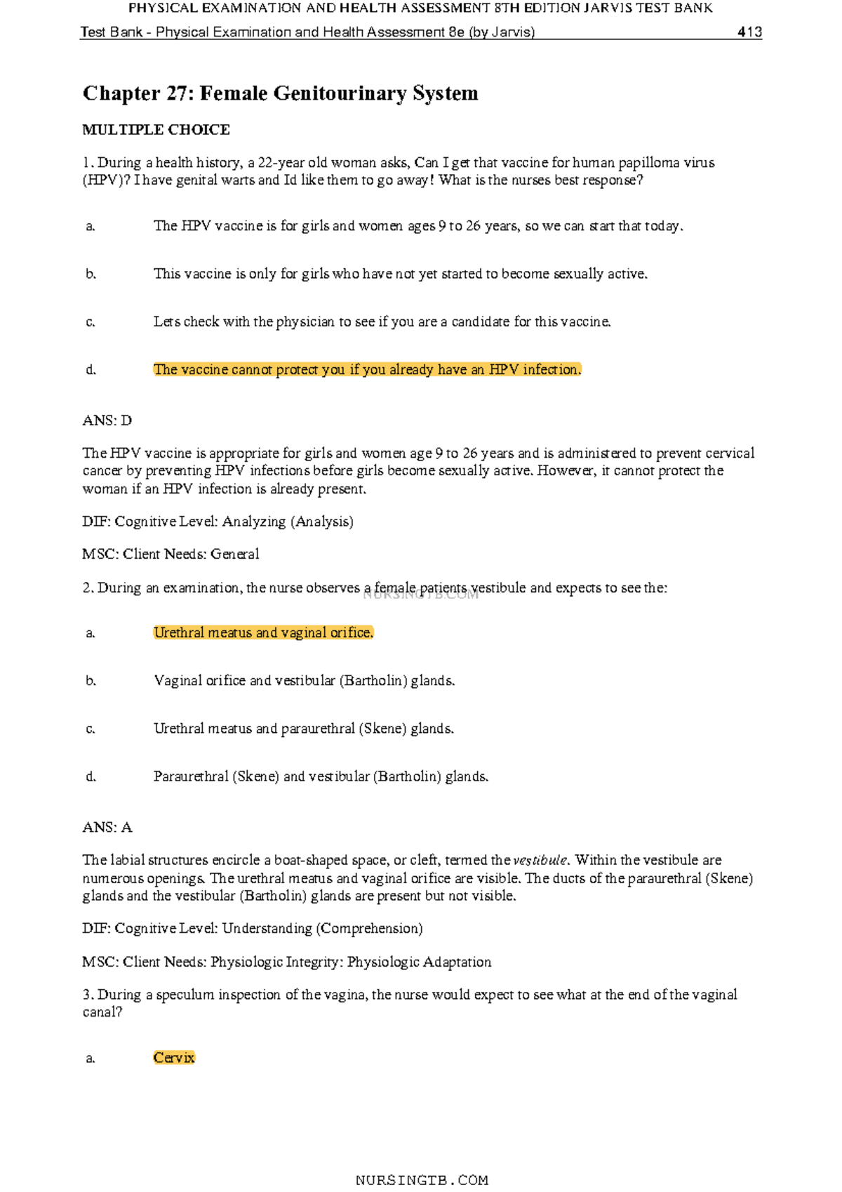 27 Female Genitourinary System pdf - GEOG 1300 - TTU - Studocu