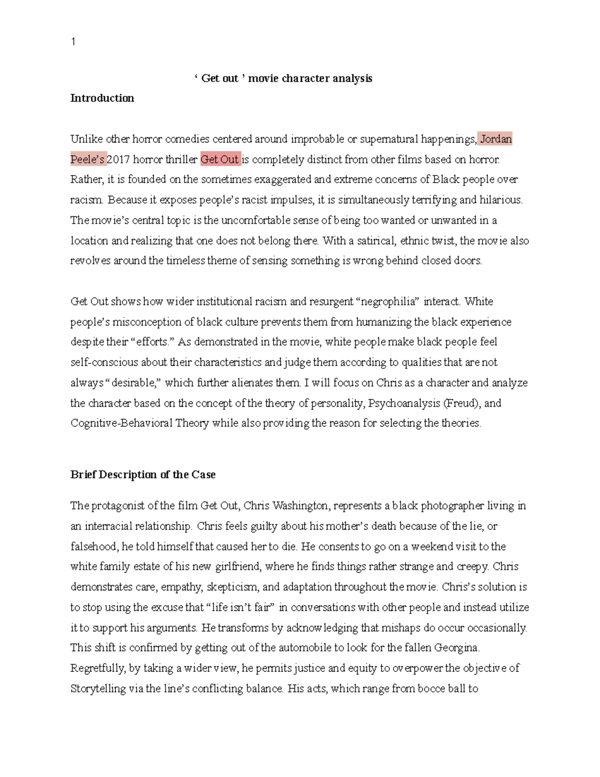 Get out ’ movie character analysis - ‘ Get out ’ movie character ...