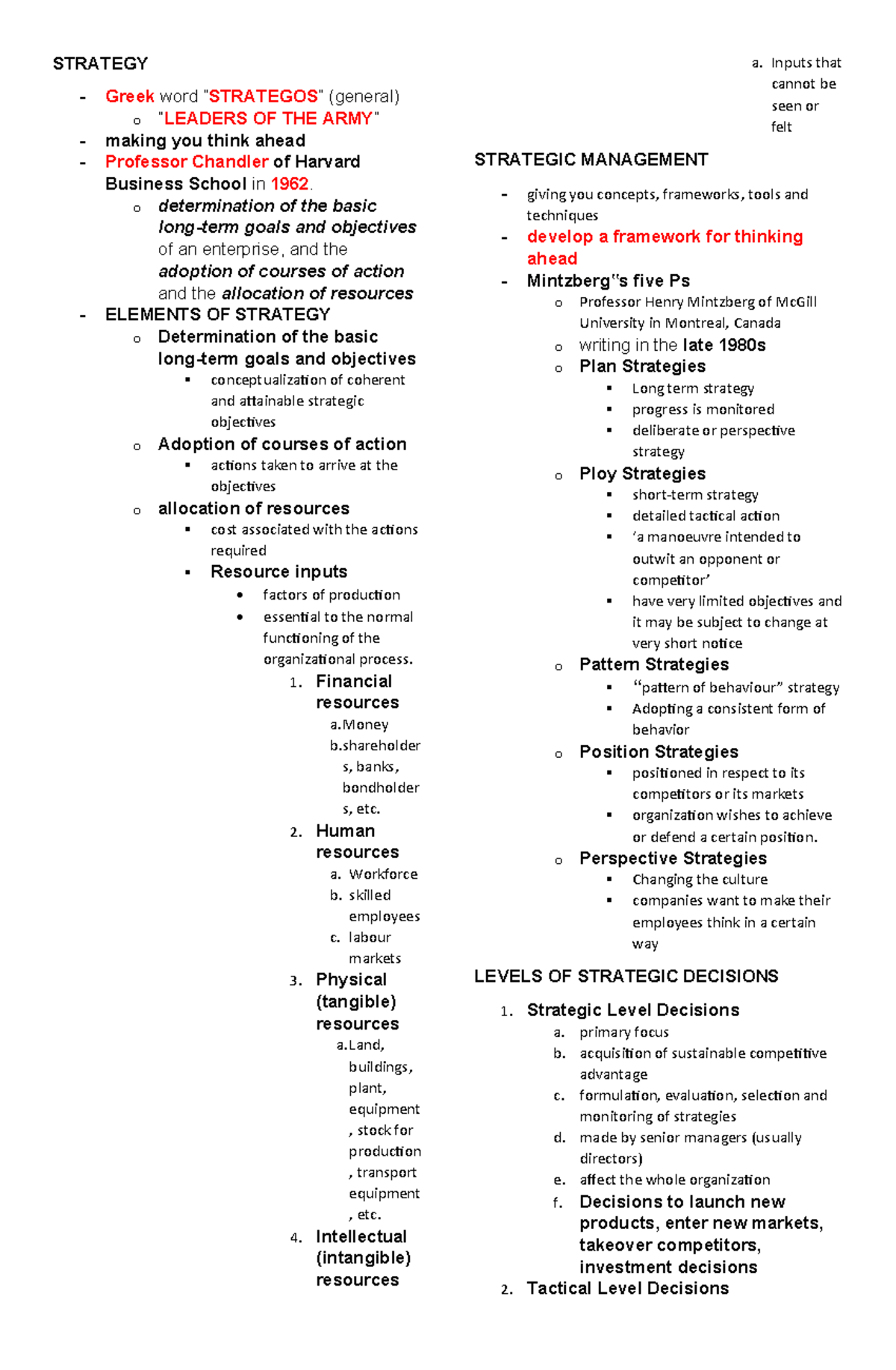 BME - Learn - STRATEGY - Greek word “STRATEGOS” (general) o “LEADERS OF ...