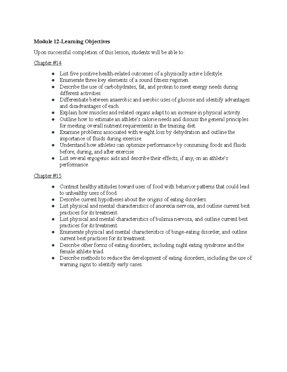 Module 12 Learning Objectives - Module 12-Learning Objectives Upon ...