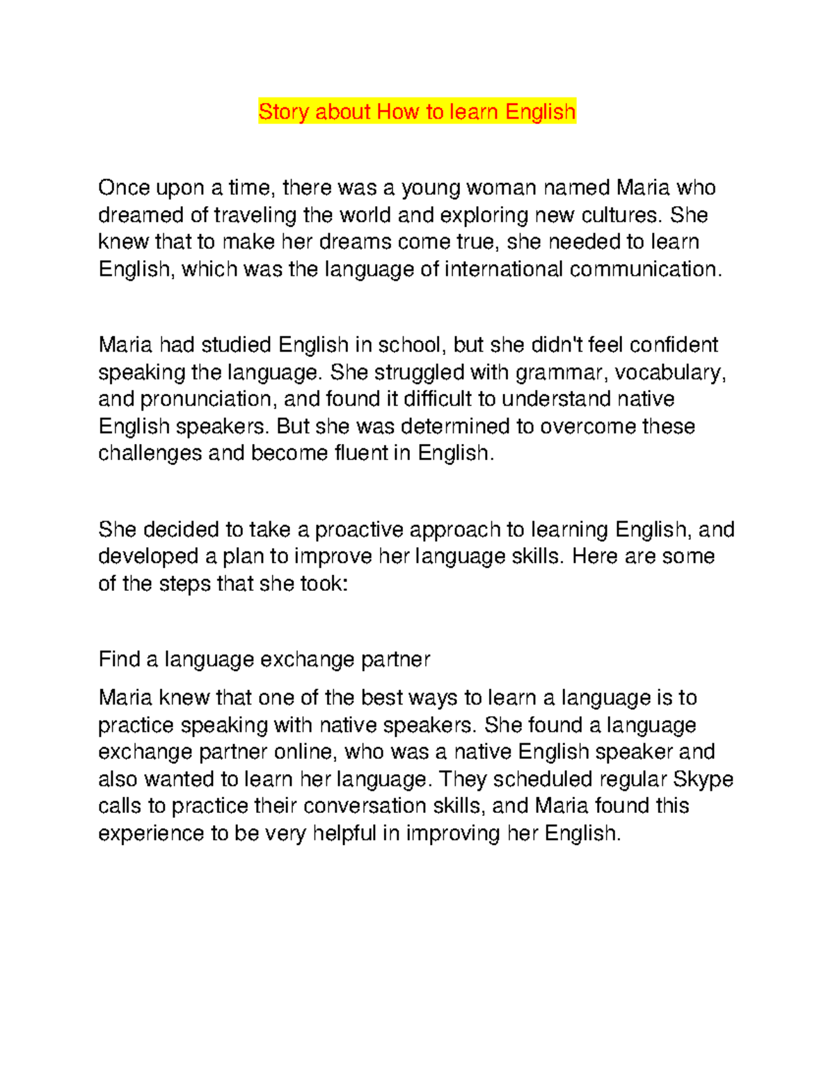 How to read perfectly - Story about How to learn English Once upon a ...