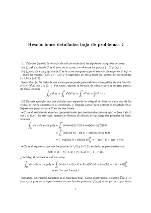 Ejercicios resueltos- integrales de superficie y campos vectoriales - Soluciones hoja de ...