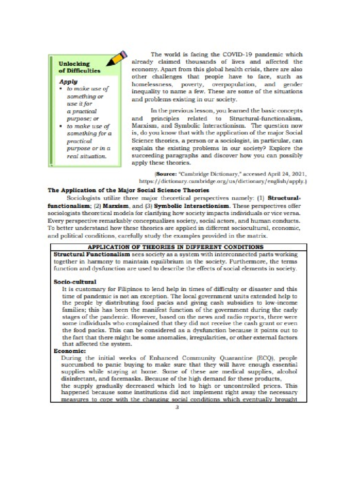 Diss theories with activities - Secondary Education - Studocu