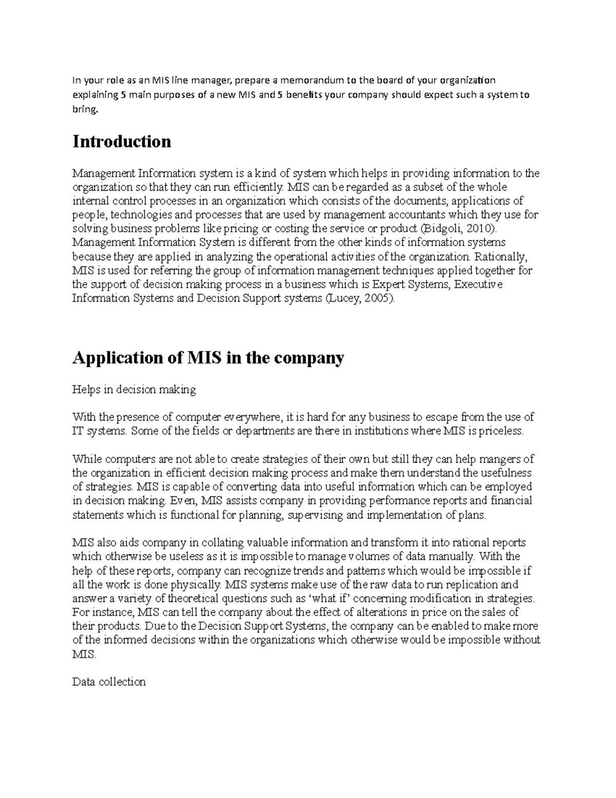 MIS Benefit (CASE Study Honda) - Copy - In your role as an MIS line ...