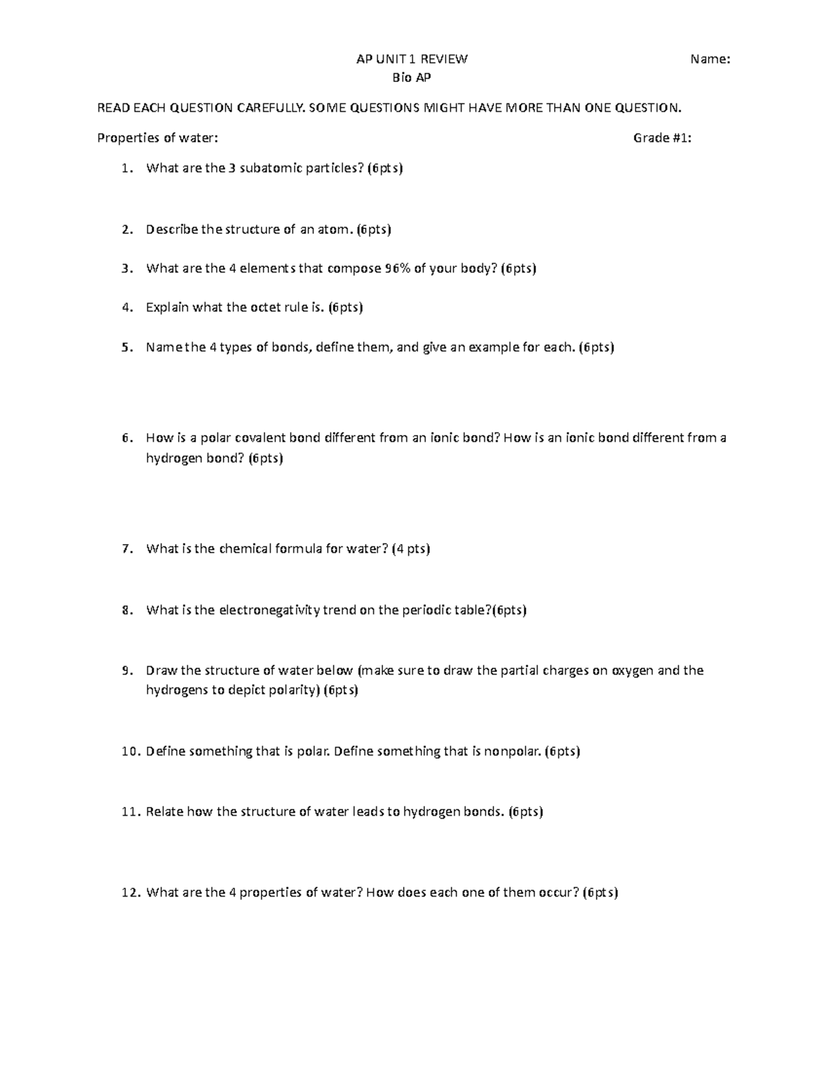 unit-one-review-read-each-question-carefully-some-questions-might