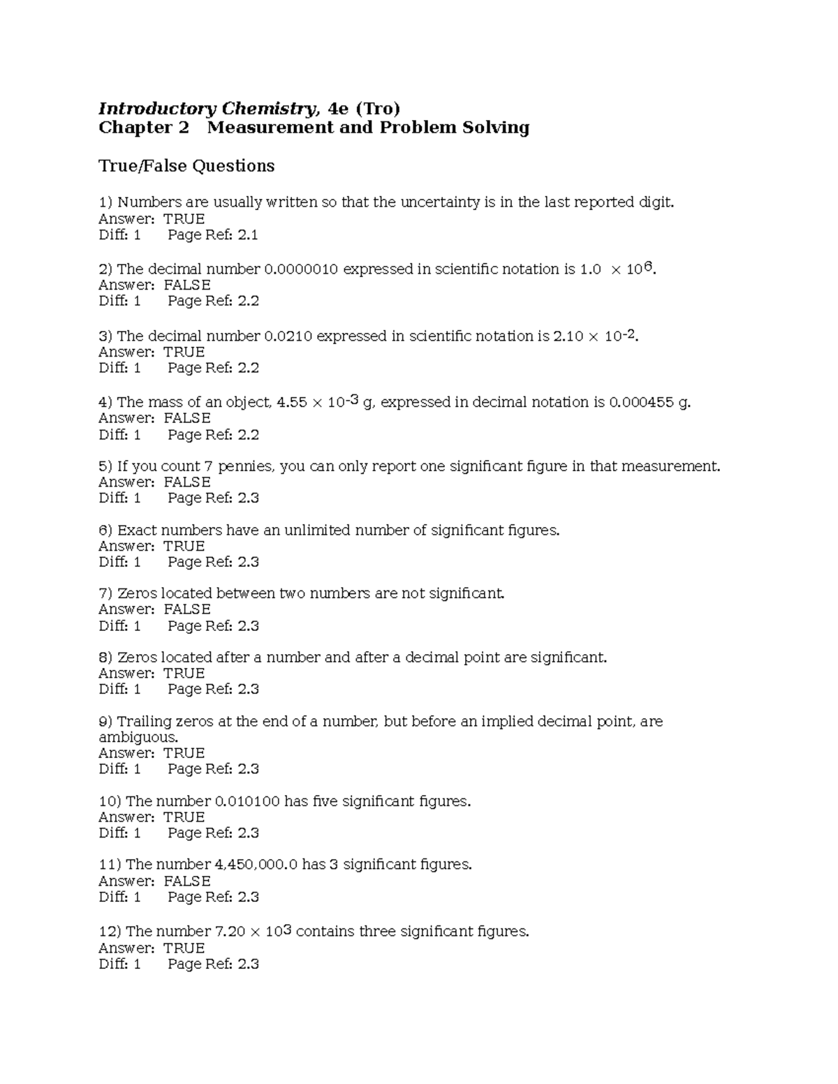 Introductory Chemistry Chapter 2 Measurement and Problem Solving ...