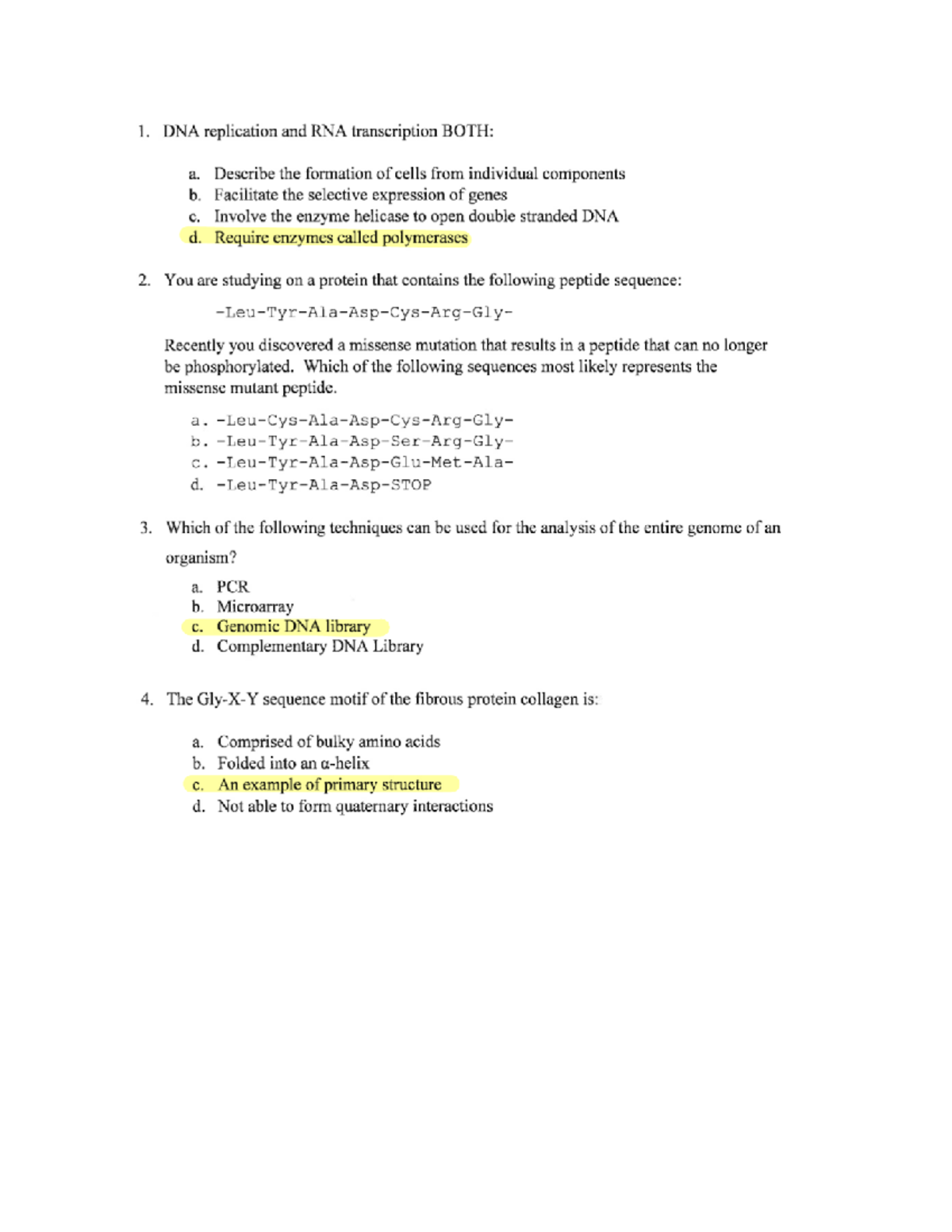 BCHM practice questions 2 - Bchm 270 - Studocu