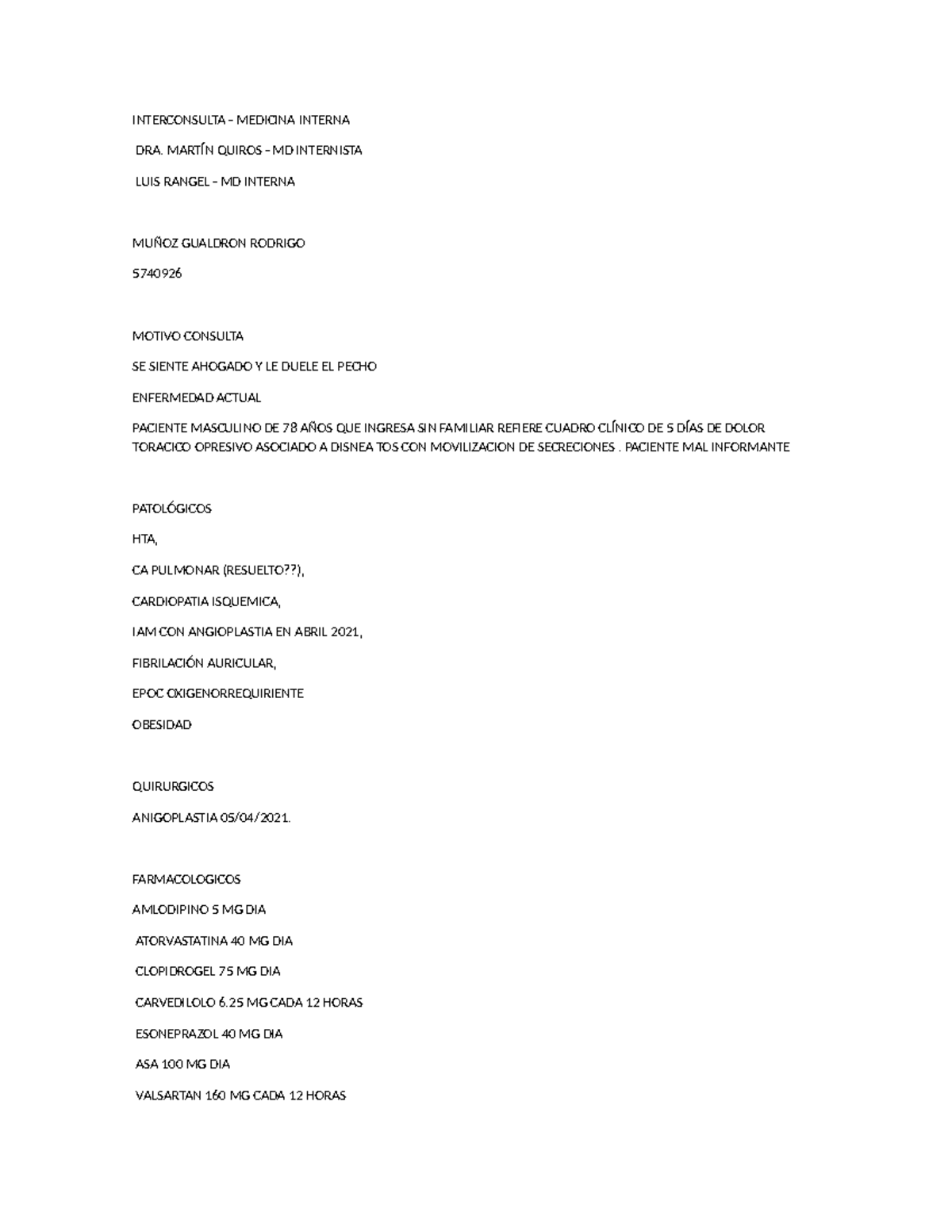 Interconsulta MD GEN - INTERCONSULTA - MEDICINA INTERNA DRA. MARTÍN ...