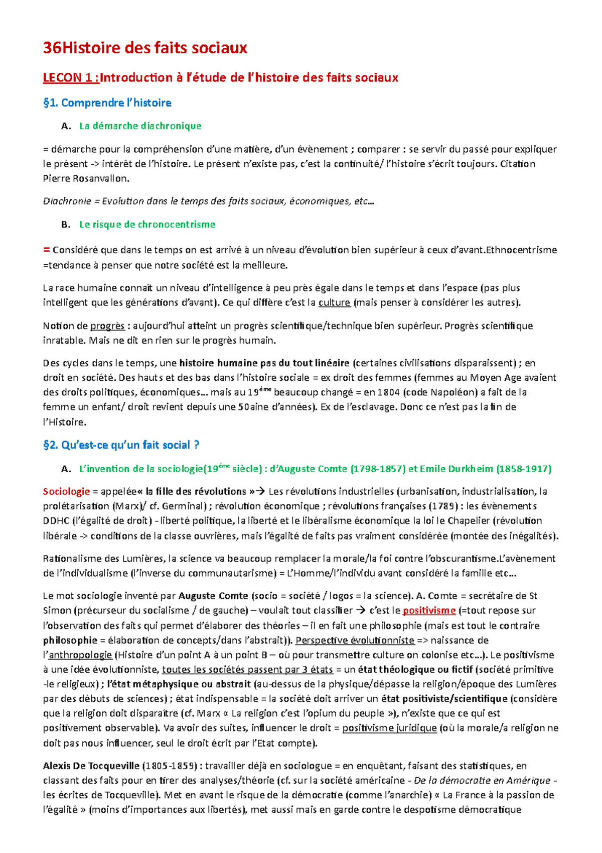 Histoire des faits sociaux - 36Histoire des faits sociaux LECON 1 ...