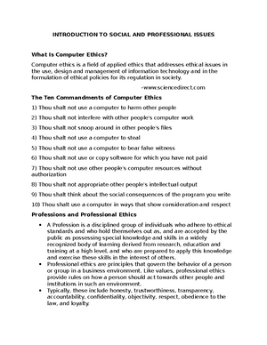 Social and Professional Issues Course Syllabus 2022 - Apply ethical ...