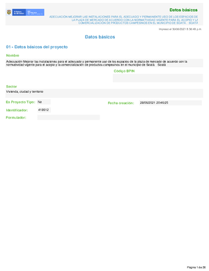 Requisitos Ingreso - Proyecto de desarrollo - PRICE RES SAS DOCUMENTOS ...