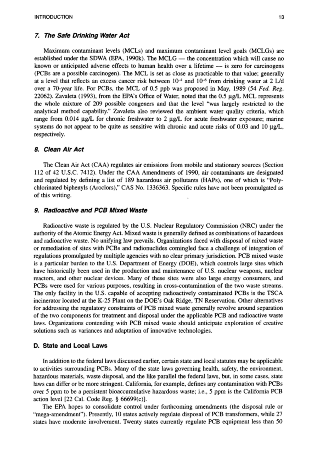 Analytical chemistry of pcbs 10 - INTRODUCTION 13 The Safe Drinking ...